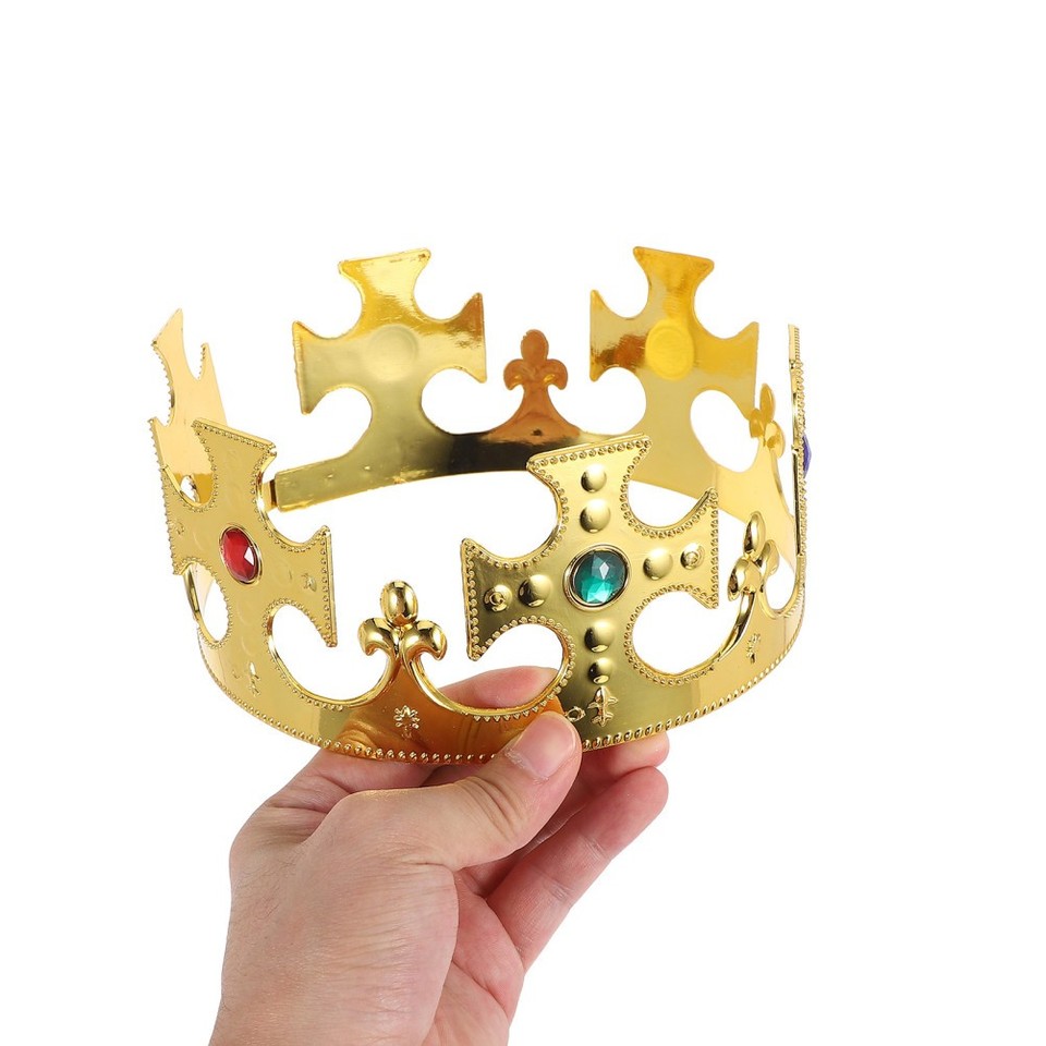 4pcs King Costume Crown : Plastic Toy Crown with Cross - Role-Play ...