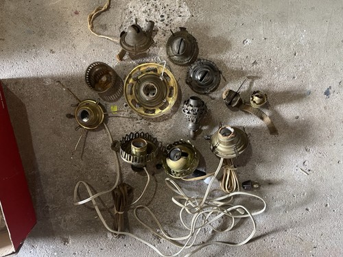 Lot of Vintage Oil Lamp Burners & Collars – Brass & Steel Parts, Mixed Styles | eBay