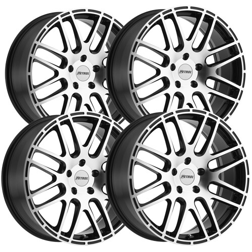 (Set of 4) Petrol P6A 18x8 5x112 +32mm Black/Machined Wheels Rims 18 ...