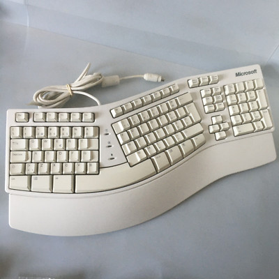 Vintage MICROSOFT Model E06402PS2 Natural Keyboard Elite Ergonomic PS2 ...