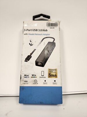 Inland 3-Port 3.0 USB Hub With Gigabit Network Adapter | eBay