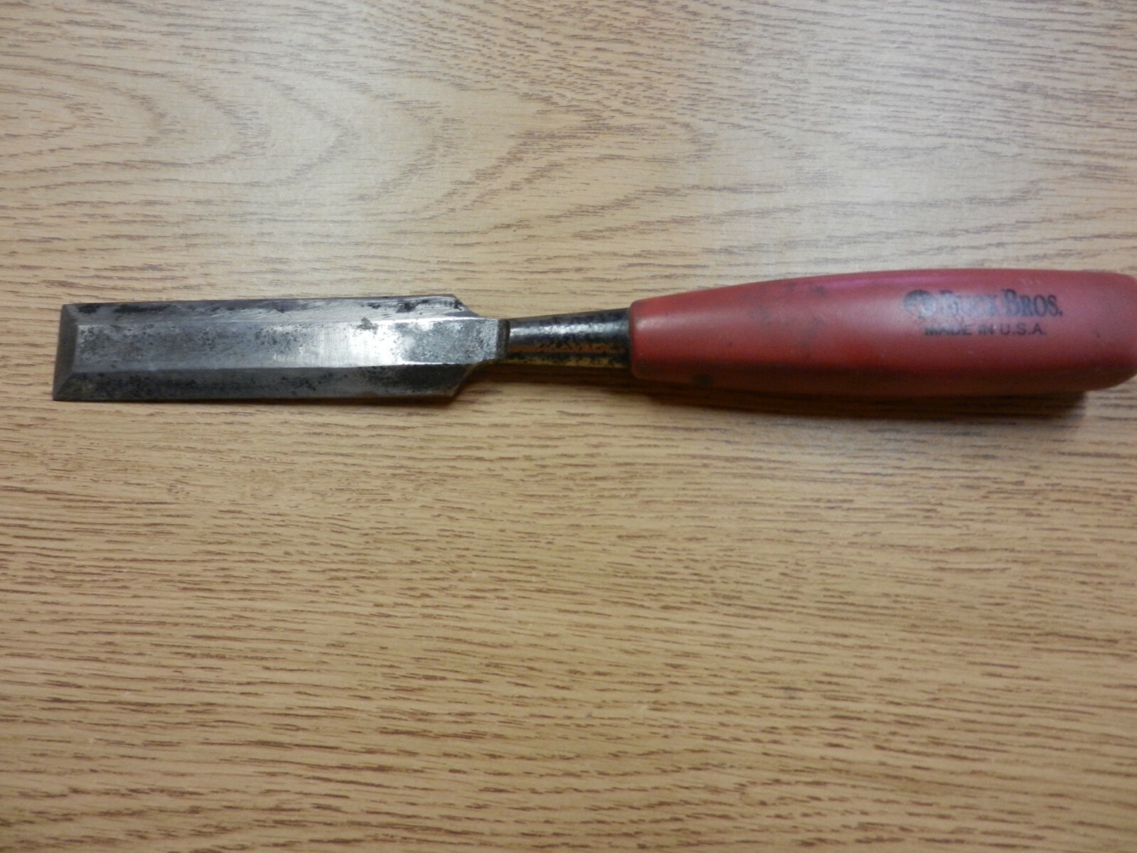10" Buck Brothers 1" Beveled Chisel W/ Red Plastic Grip Handle Used | eBay
