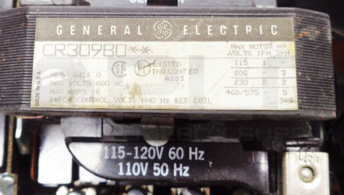 GE GENERAL ELECTRIC CR309B0** SIZE 0 STARTER W/15D21G002 /A W/3 - C3 ...