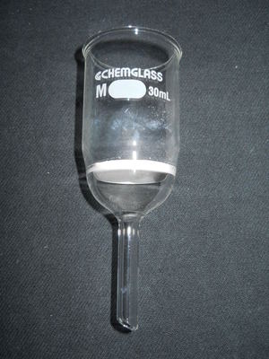 Chemglass 30mm Glass Medium Frit Disc 30mL Buchner Filter Funnel Short ...