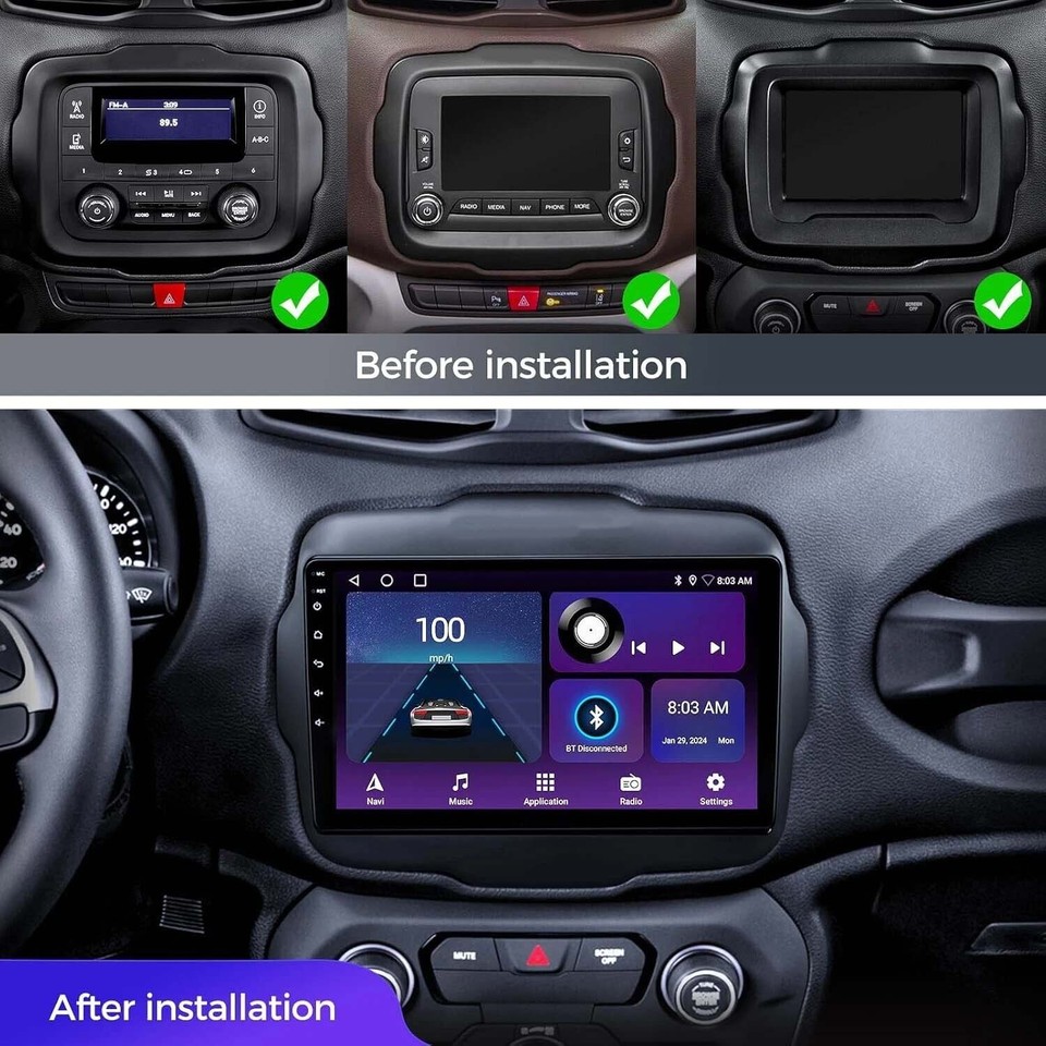 For Jeep Renegade Touch Android 13 Car Stereo Radio w/ 4G Sim Card GPS ...