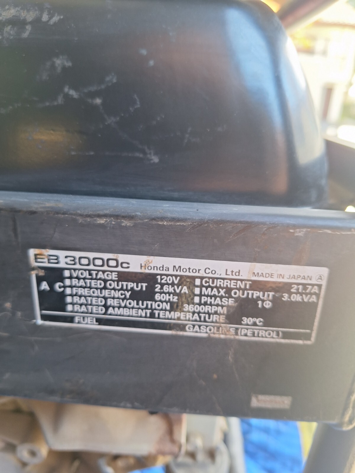 Honda Power Equipment EB3000C 3000W Portable Gas Industrial Generator ...