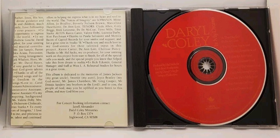 Daryl Coley - In My Dreams CD, Pre-owned, Very Good Condition, 1994 ...