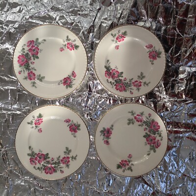 Portland Pottery Cobridge x4 Side Plates Marked 1960 Floral Print ...