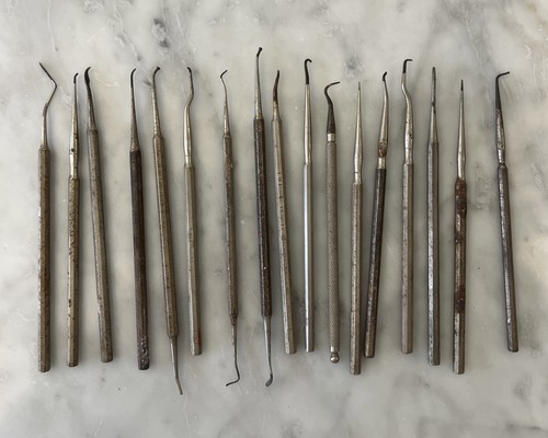 Lot of 17 Antique Vintage Dental Dentist Stainless Steel Tools ...