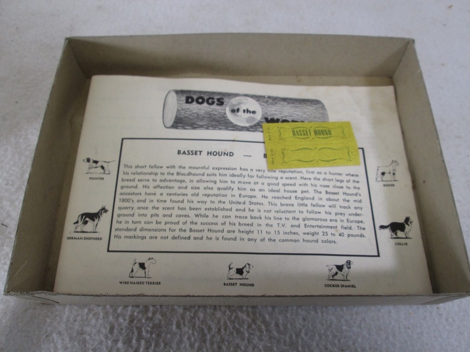 Vintage 1960 Bachmann Dogs of the World Basset Hound plastic model kit ...