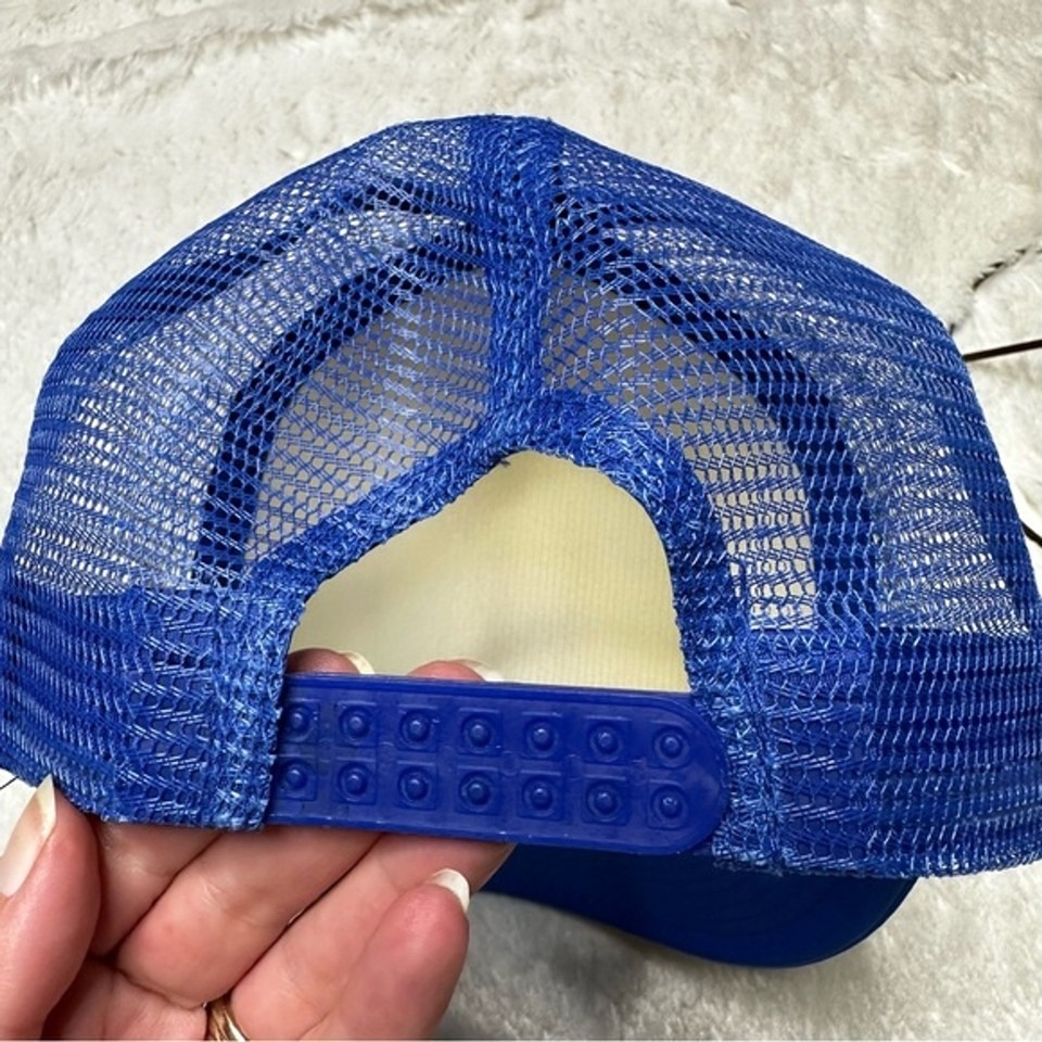 Brooks Run Snapback {Cobra} Trucker Cap Hat Foam Mesh Blue White Adult ...