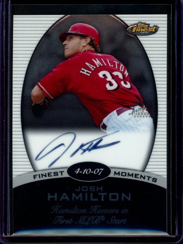 2008 Topps Finest - Finest Moments Autographs #FMA-JH Josh Hamilton (AU ...