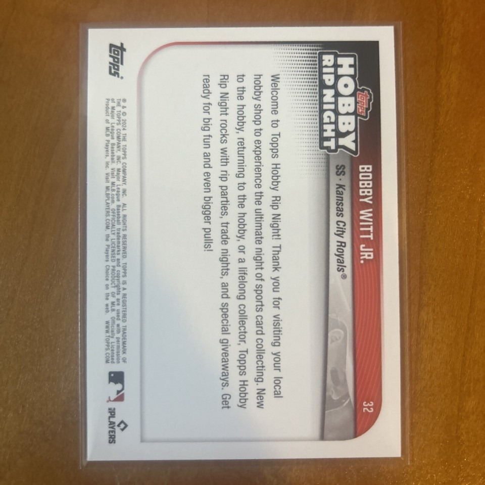 2024 Topps Hobby Rip Night Bobby Witt Jr SP Parallel Kansas City Royals ...