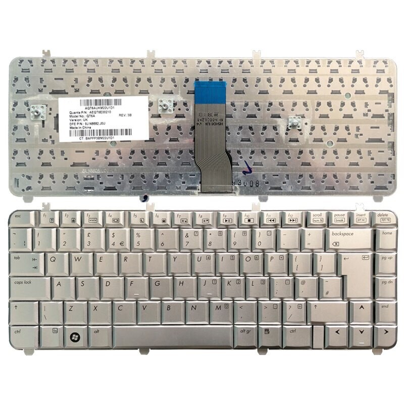 Laptop keyboard for HP Pavilion DV5 DV5-1000 Silver UK LAYOUT ...