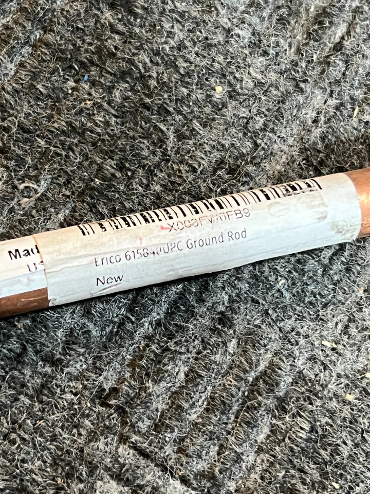 Erico Ground Rod 615840UPC Electrical Equipment 5/8"X4' Copper-Bonded ...