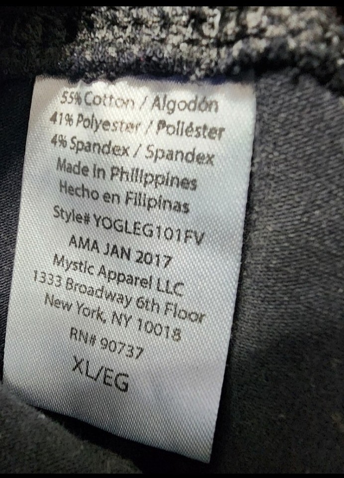 Mystic Apparel Leggings XL Capri Black Work It Out Athletic Altheisure ...