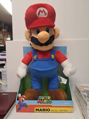 Jakks Pacific Nintendo Super Mario Bros Mario Jumbo Cuddly Stuffed ...
