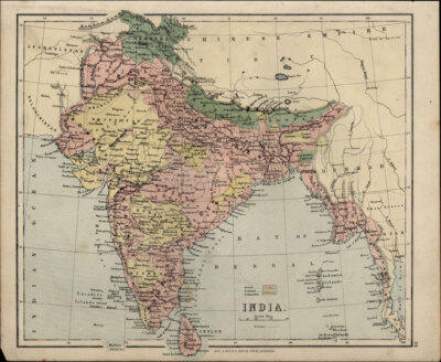 Pre-1900 - 1895 Antique Color Lithograph Map
