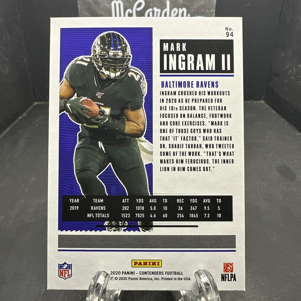 2020 Panini Contenders Season Ticket Mark Ingram II #94 Baltimore ...