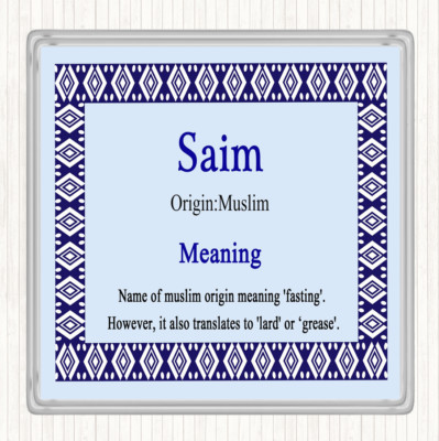 Saim Name Meaning Drinks Mat Coaster Blue | eBay UK