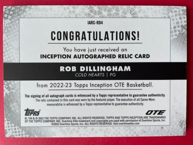 Rob Dillingham 2022-23 Topps Inception OTE Auto Relic #IARC-RD4 /149 | eBay