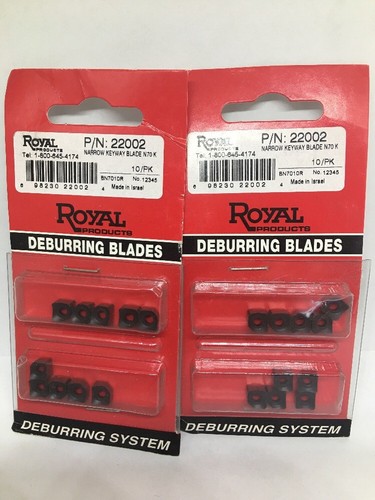 (20) Royal N70K (N70 K) Narrow Keyway Deburring Tool Blades, 3/64" - 5/ ...