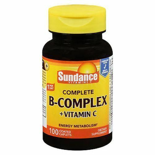 Sundance Vitamins Complete B-Complex + Vitamin C Coated Caplets 100 ...