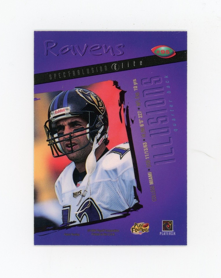 VINNY TESTAVERDE 1996 Playoff Illusions Spectralusion Elite #96 Ravens ...