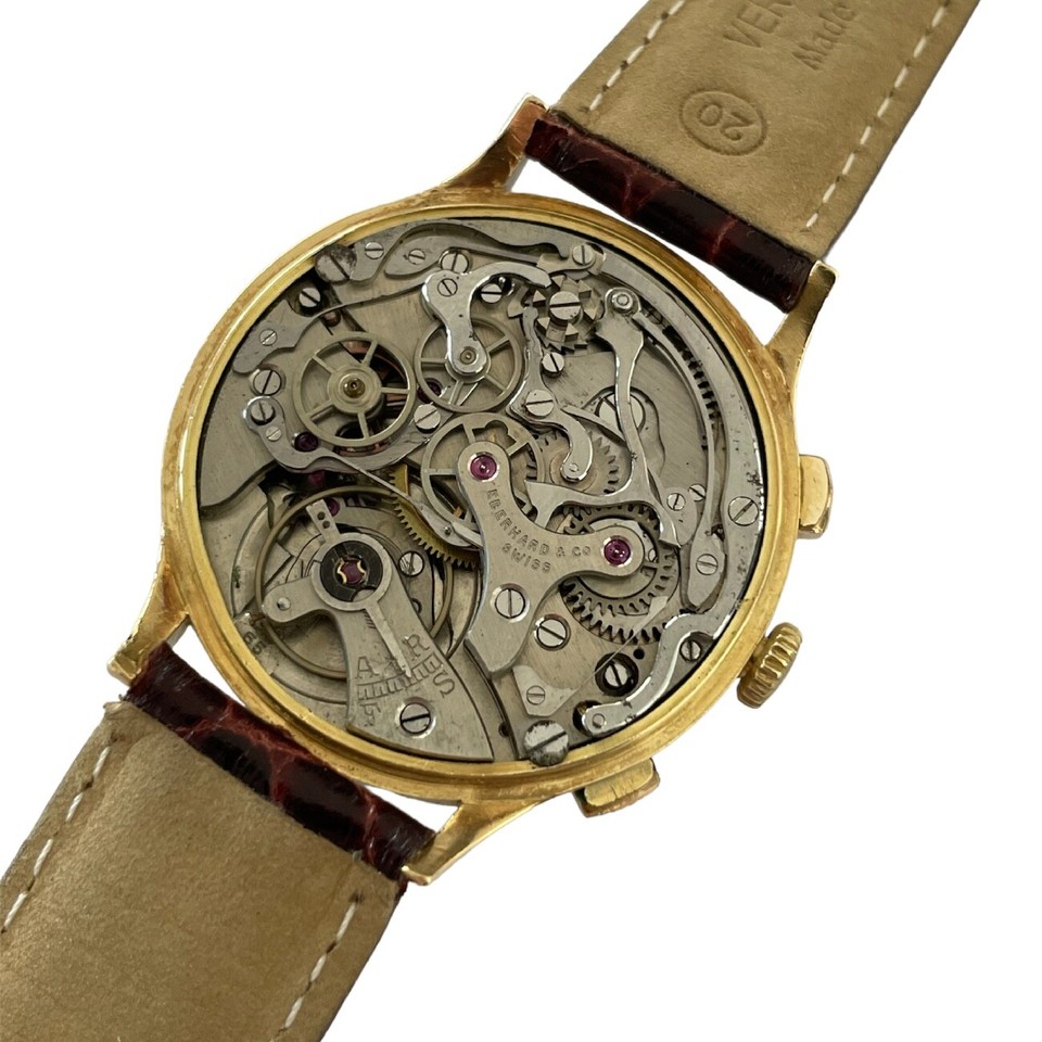 Vintage Eberhard & Co Extra-Fort 1602 18k gold chronograph men watch ...