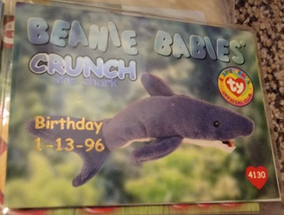 Crunch The Shark TY 1998 Beanie Babies Collectible Cards Official Club ...