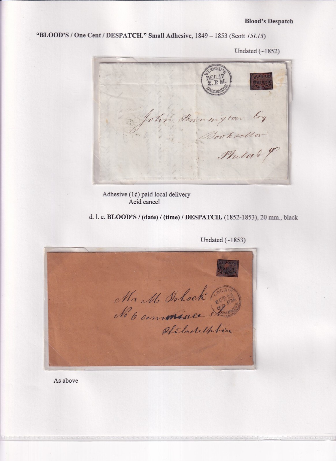35 Blood Blood's Bloods Despatch Local Post covers & envelopes + more ...