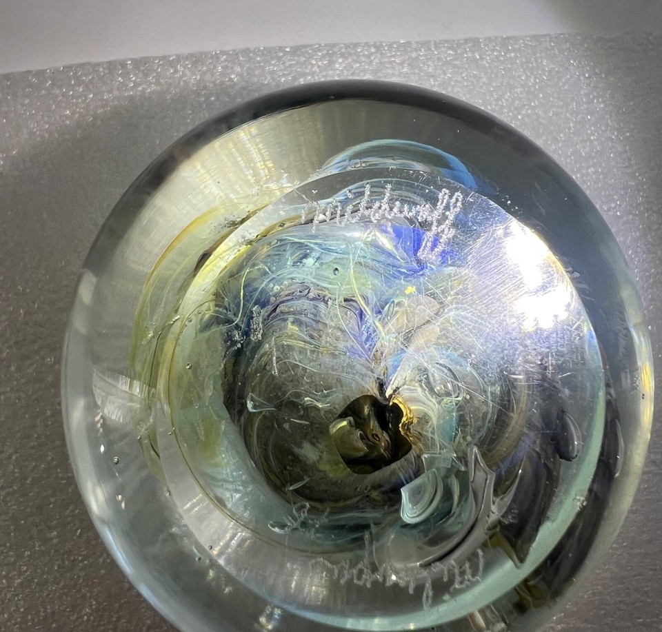 Milropa Coral Reef Seascape Art Glass VINTAGE Paperweight SIGNED/DATED ...