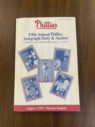 Phillies 5th Annual Autograph Party & Auction Book 1993- Vet's Stadium ...
