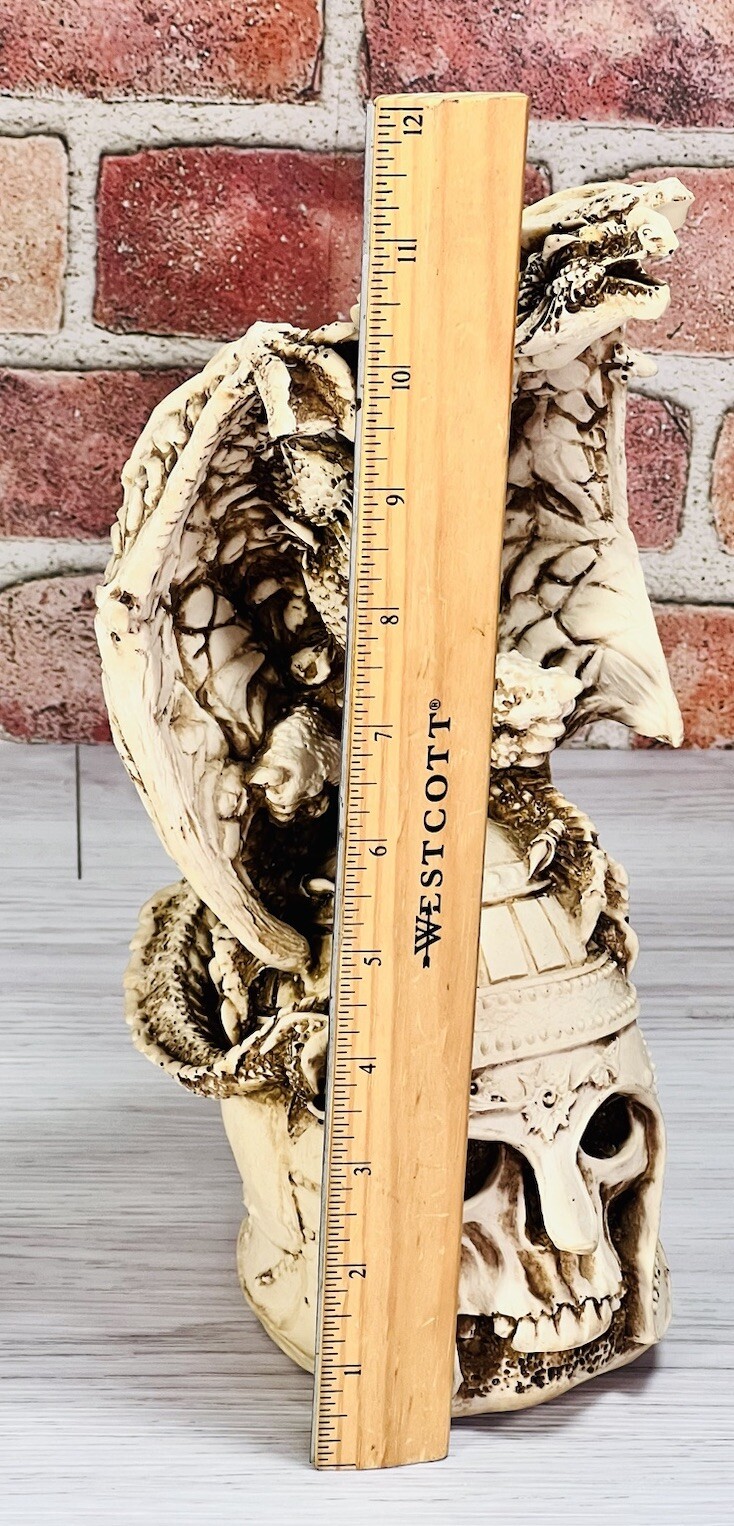 Dragon Skull Statue Draco Bone Figurine Vintage Collection Piece ...
