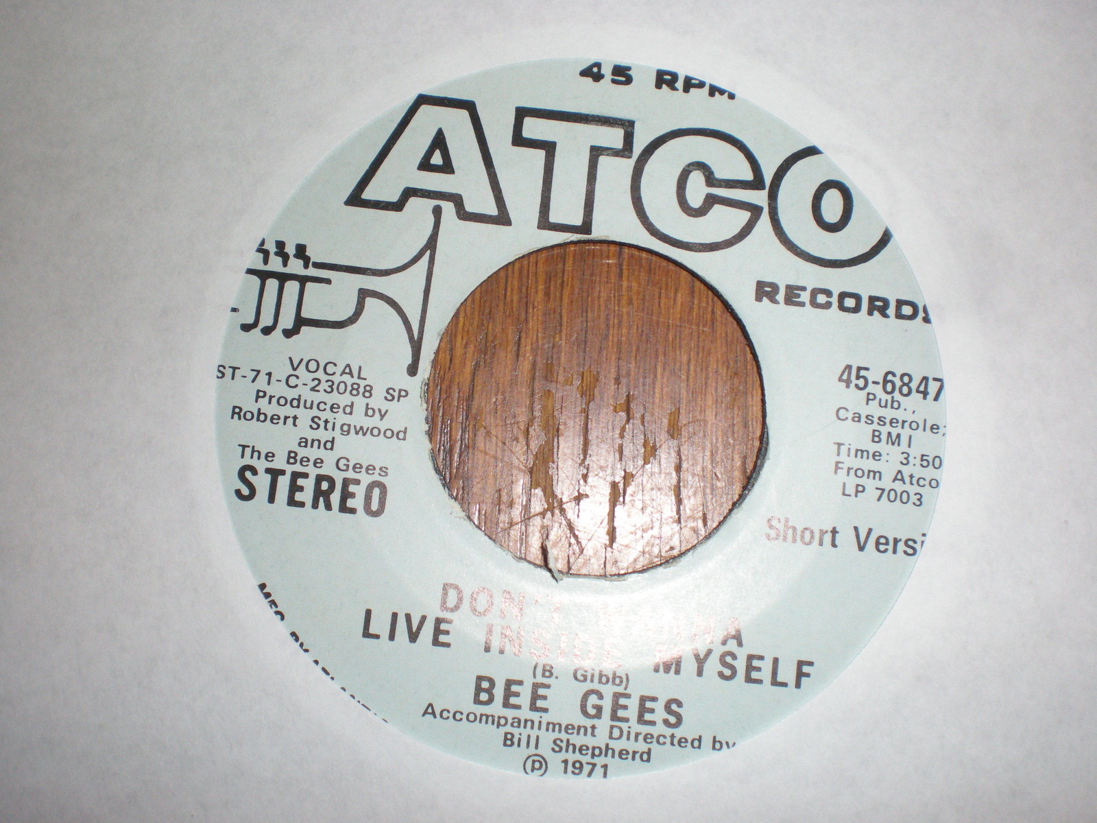 Bee Gees 45 Don't Want To Live Inside Myself PROMO ATCO SHORT VERSION ...