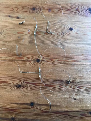 5 quality 2 hook twisted wire boom paternoster rigs for beach/pier ...