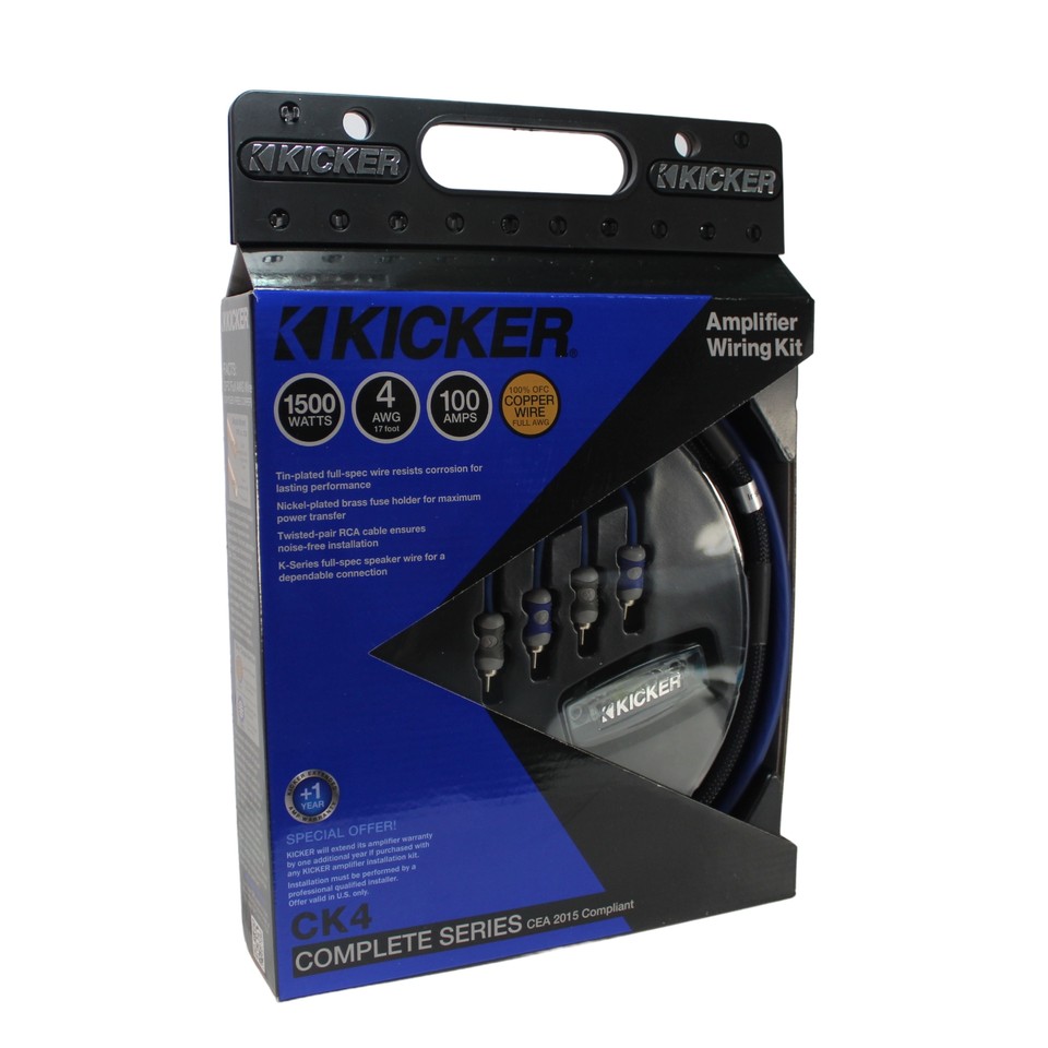 Kicker K-Series Complete 4 AWG 2 Channel Amplifier Installation Wire ...