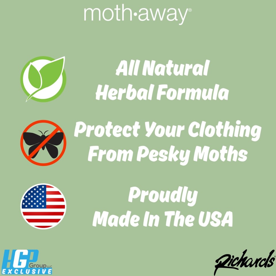 Richards Homewares Moth Away Herbal Non Toxic Natural Moth Repellent ...