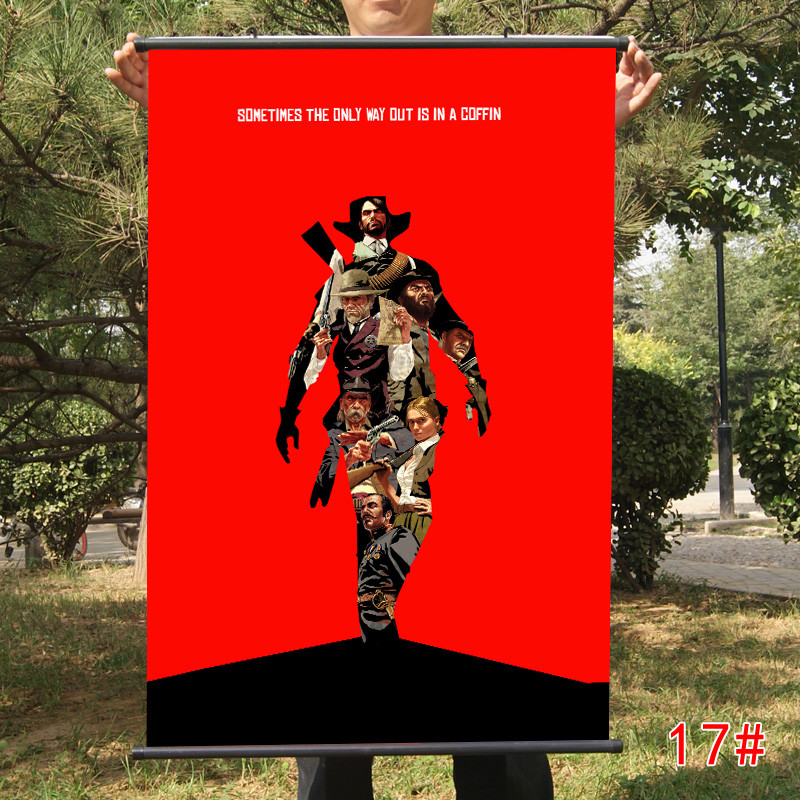 Scroll Poster Game Paintings Cloth Wall Decorative Gift For Red Dead ...