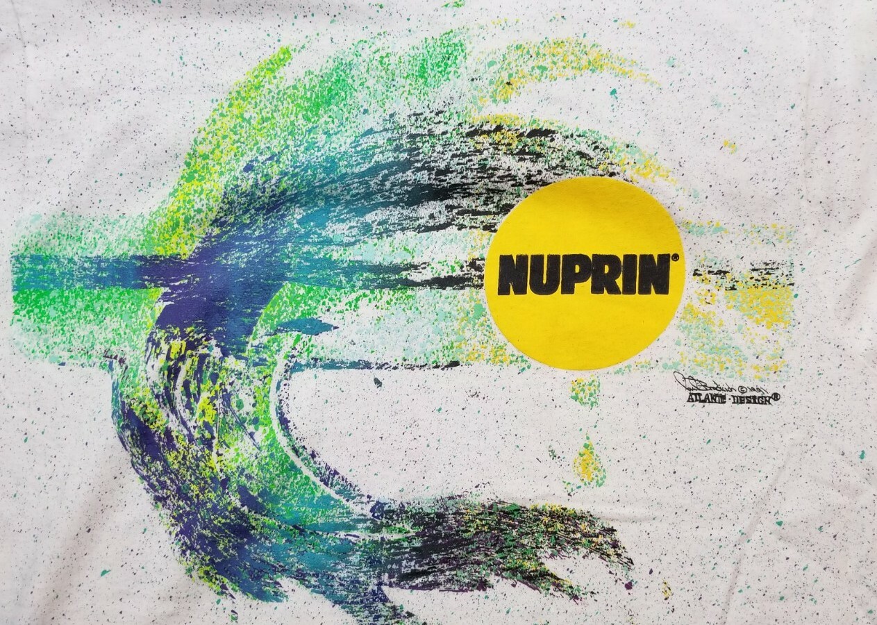 Vintage 1991 Speedo Shirt Atlantic Design USA Swim Waves Paint Splat ...