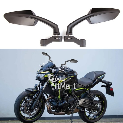2x Motorcycle Rearview Side Mirrors Black For Kawasaki Z125Pro Z650 ...