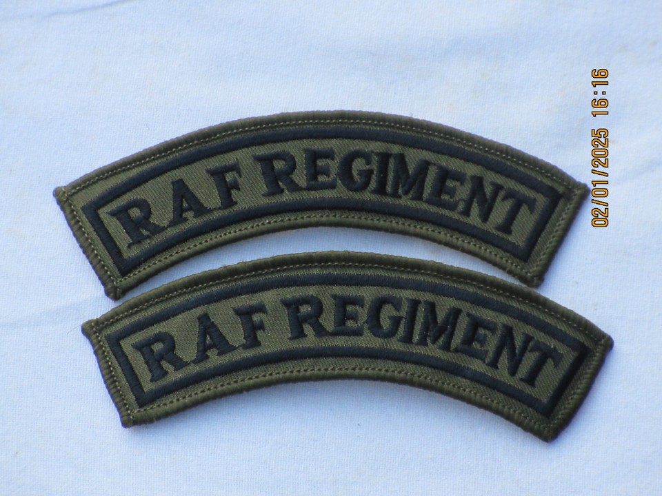 RAF Regiment Logo Olive/Black Pair Royal Air Force Air Force | eBay