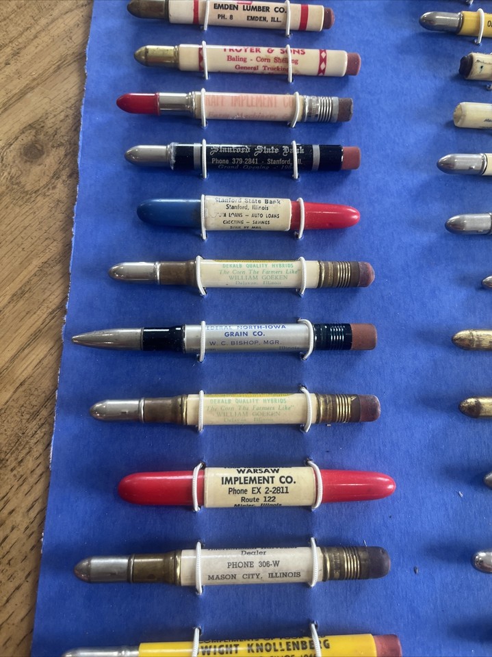 Lot Of 47 Local Advertising Bullet Pencils All Mason Tazewell Logan Co ...