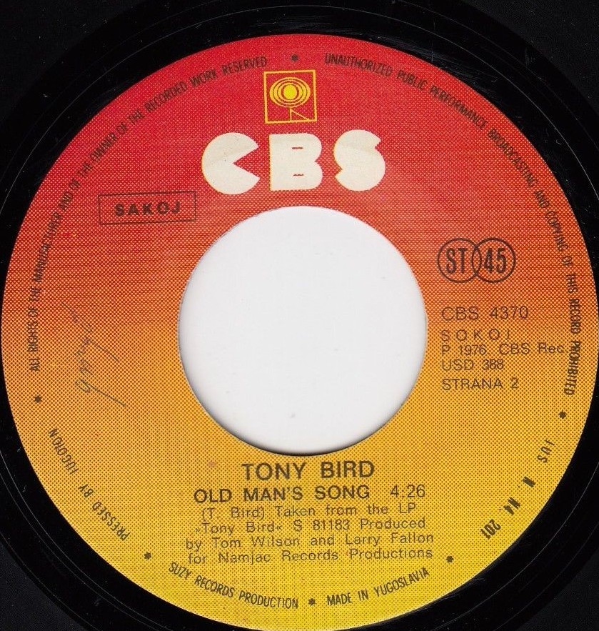 TONY BIRD SHE CAME FROM THE KAROO UNIQUE 1976 RECORD YUGOSLAVIA 7" PS ...