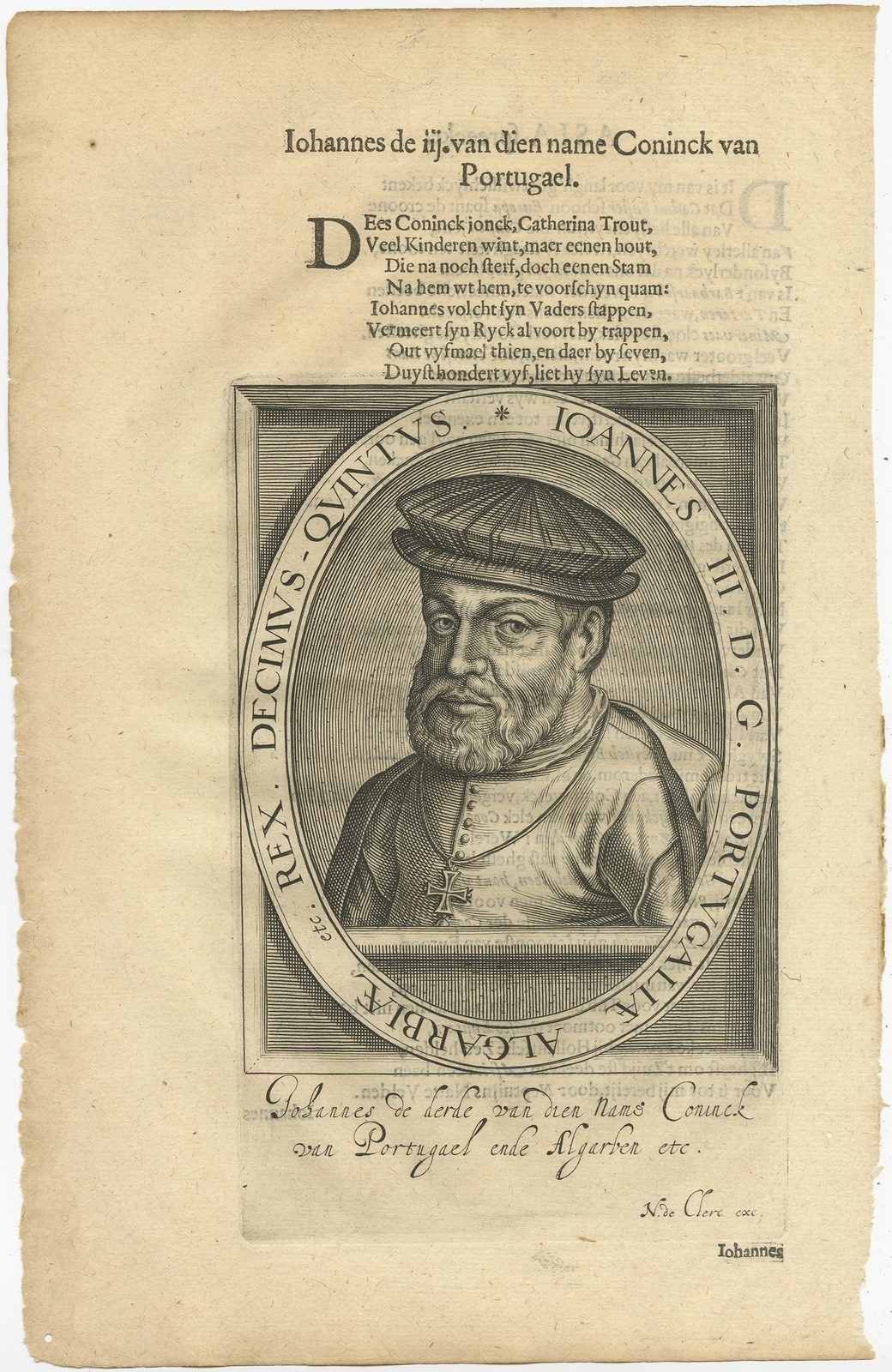 Antique Portrait of John III of Portugal by Janszoon (1615) | eBay