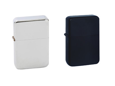Star Windproof Petrol Lighter with Gift Tin - Chrome or Black | eBay UK