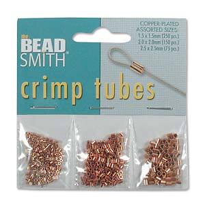 Assorted sizes copper plated crimp tubes by The Bead Smith, 3sizes ...