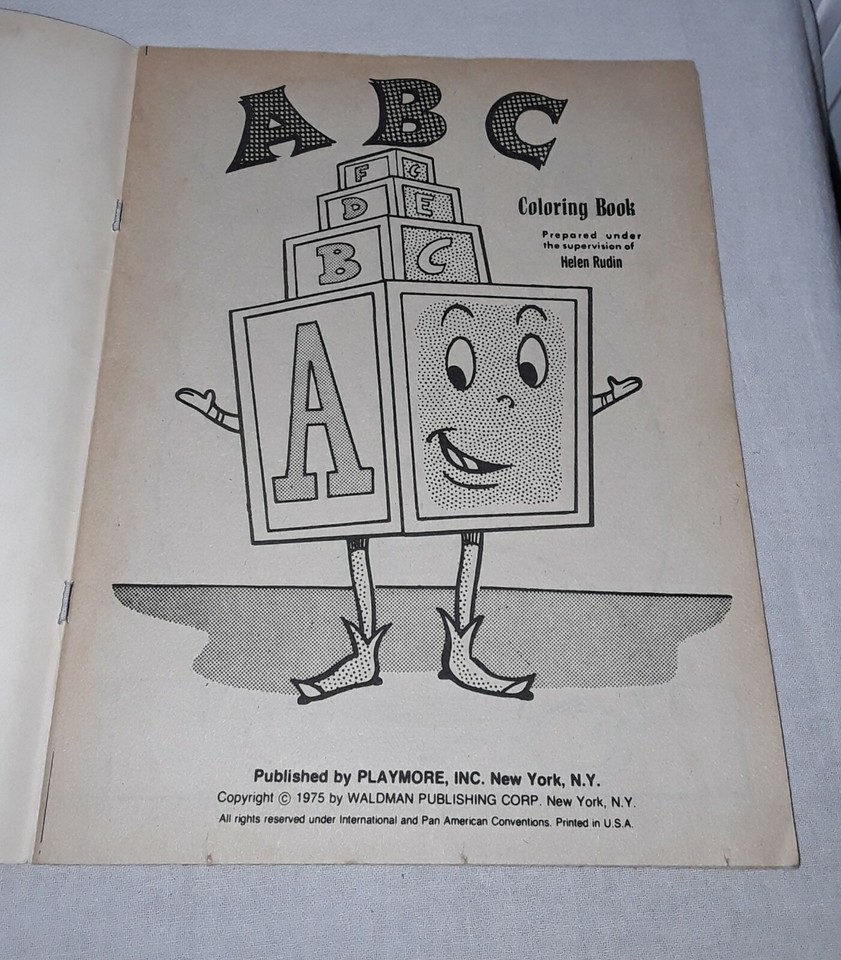 1975 ABC CLOWN COLORING BOOK HELEN RUDIN PLAYMORE | eBay