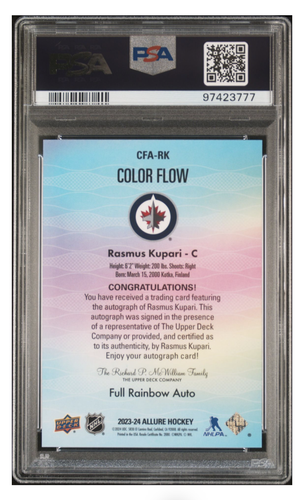 2023-24 Upper Deck Allure - Color Flow Full Rainbow Autographs Rasmus ...