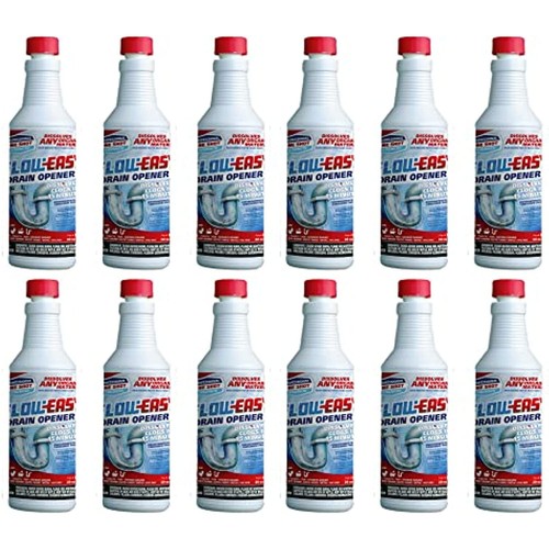 Flow-Easy Drain Opener | Case of 12 (20 oz) bottles | Dissolve Grease ...